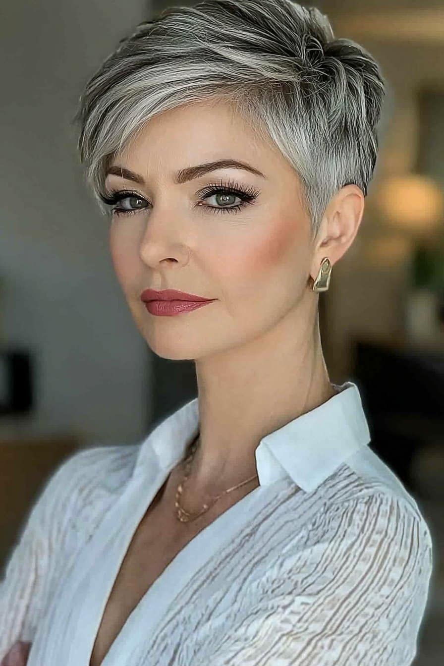 20 Undercut Edgy Choppy Pixie Cuts for Women Over 50 - Belle Beauty Hacks