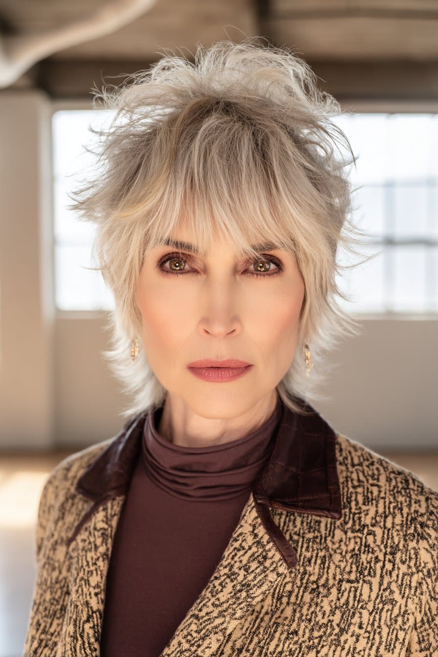 17 Best Short Shaggy Hairstyles for Over 60 With Glasses