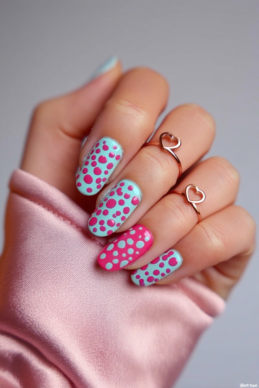 15 Creative Blue Polka Dot Nail Designs to Try