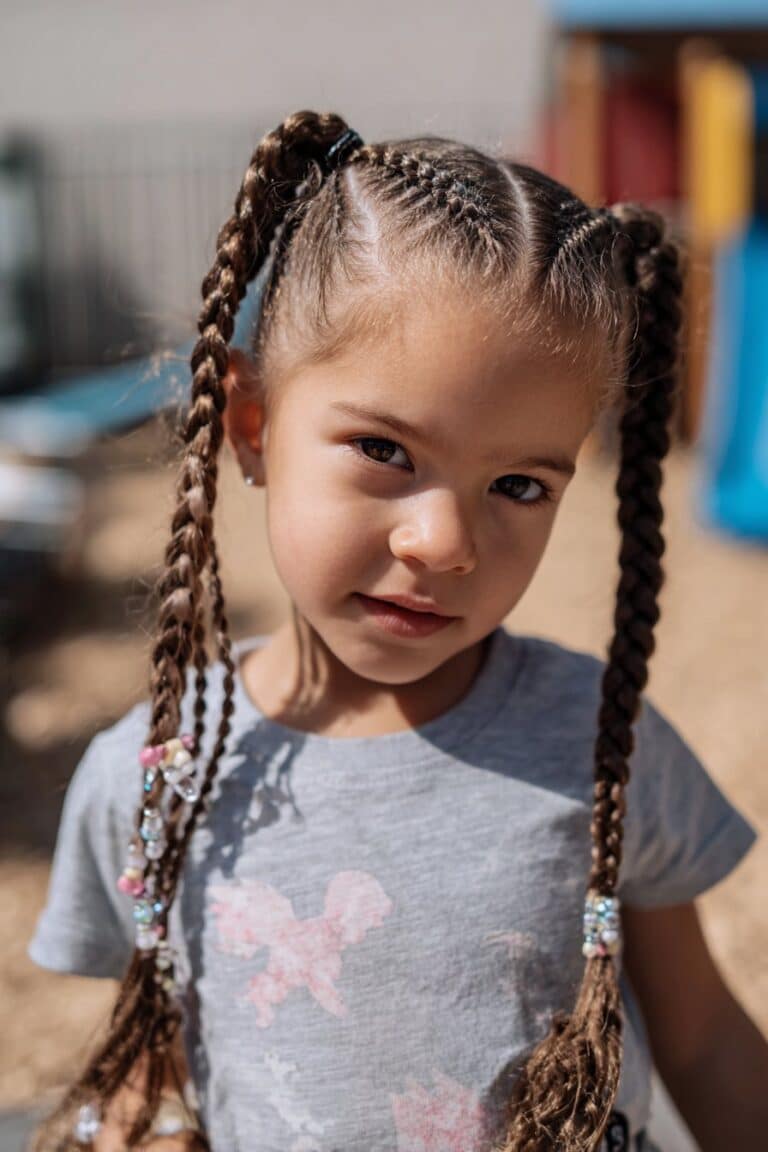 15 Adorable Little Girl Braids with Beads for 2025
