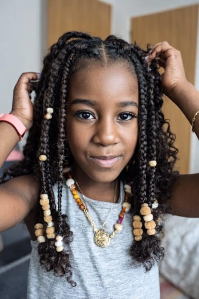 15 Adorable Little Girl Braids with Beads for 2025