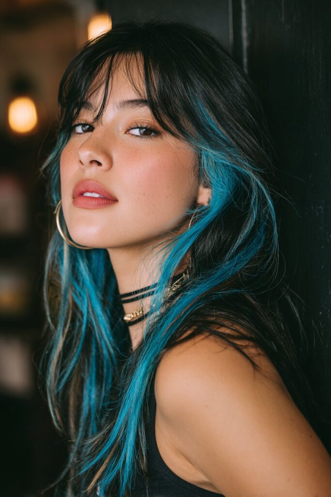 13 Gorgeous Blue Peekaboo Hair Ideas to Try