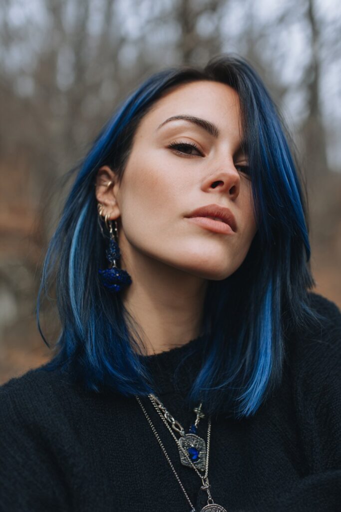 13 Gorgeous Blue Peekaboo Hair Ideas to Try