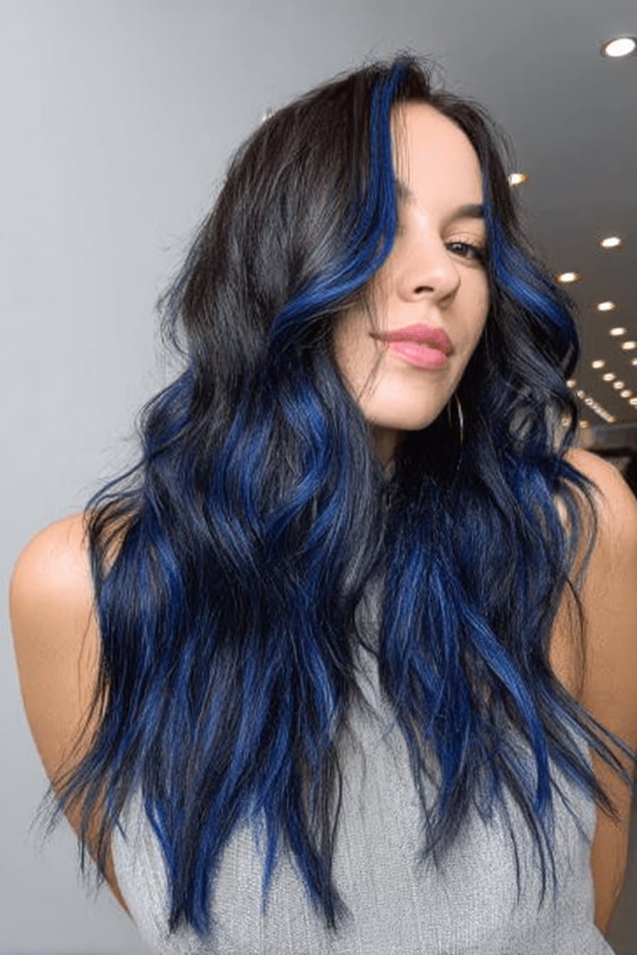 13 Gorgeous Blue Peekaboo Hair Ideas to Try